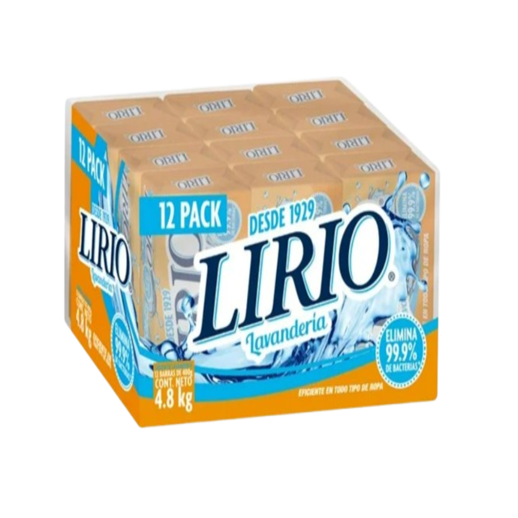 Jabón en Barra Lirio Clásico 12 Piezas de 400 g. Drop | D-TODO EN SOLO LUGAR