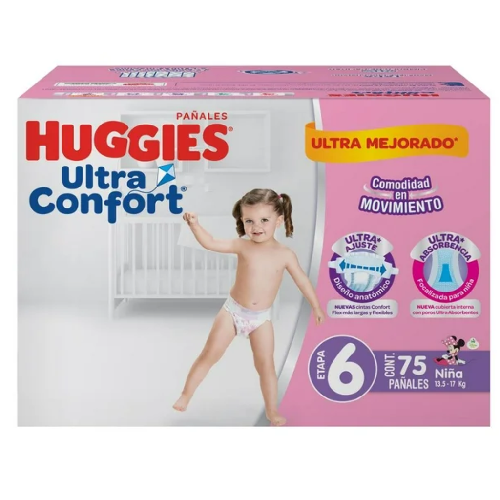 Pañales Huggies Ultra Confort Etapa 6 Niña 75 Pz Drop002 | D-TODO EN SOLO LUGAR